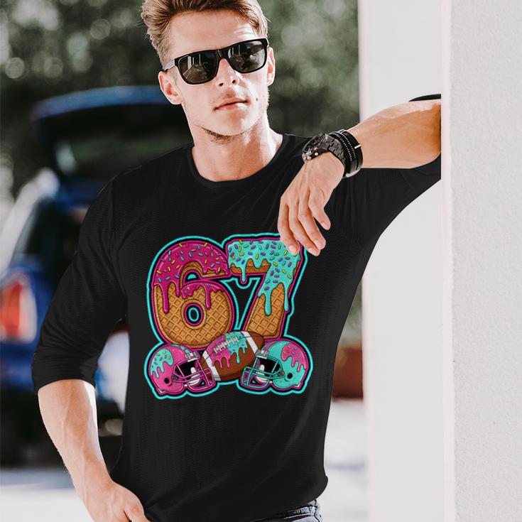 67 Six Seven Meme American Football Number 67 Long Sleeve T-Shirt | Mazezy