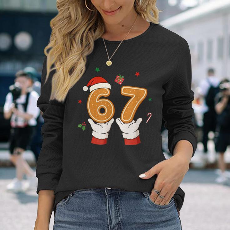 Christmas 67 Six Seven Gen Z Alpha Slang Meme Holiday Long Sleeve T ...