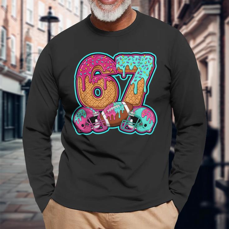 67 Six Seven Meme American Football Number 67 Long Sleeve T-Shirt | Mazezy