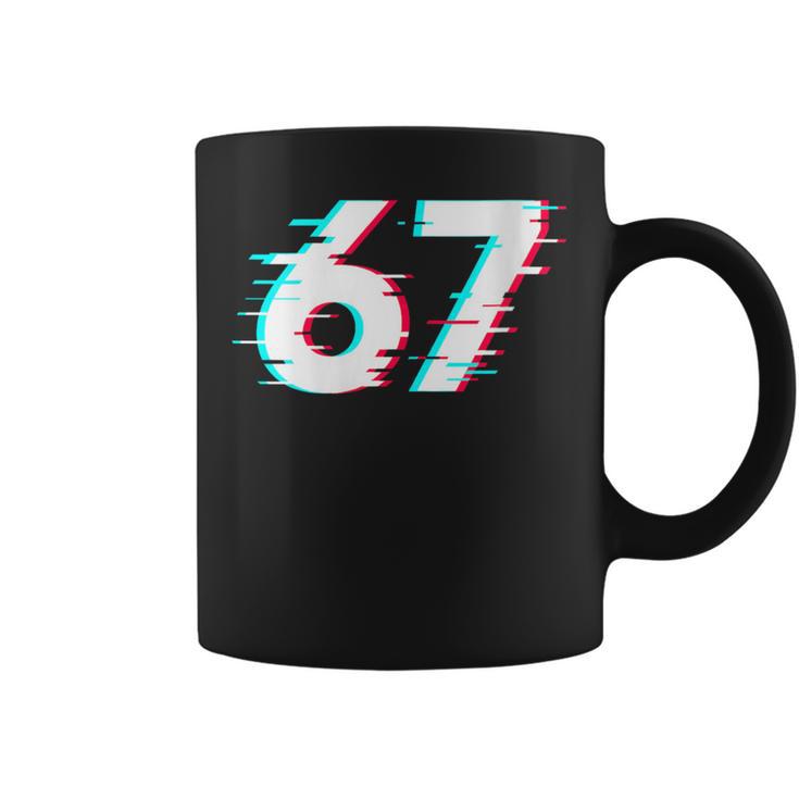 67 Meme Glitch Six Seven Distorted RGB Optical Illusion Coffee Mug | Mazezy
