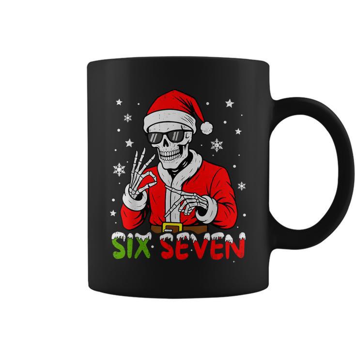 67 Meme Six Seven Skeleton Santa Christmas Gen Z Slang Coffee Mug ...