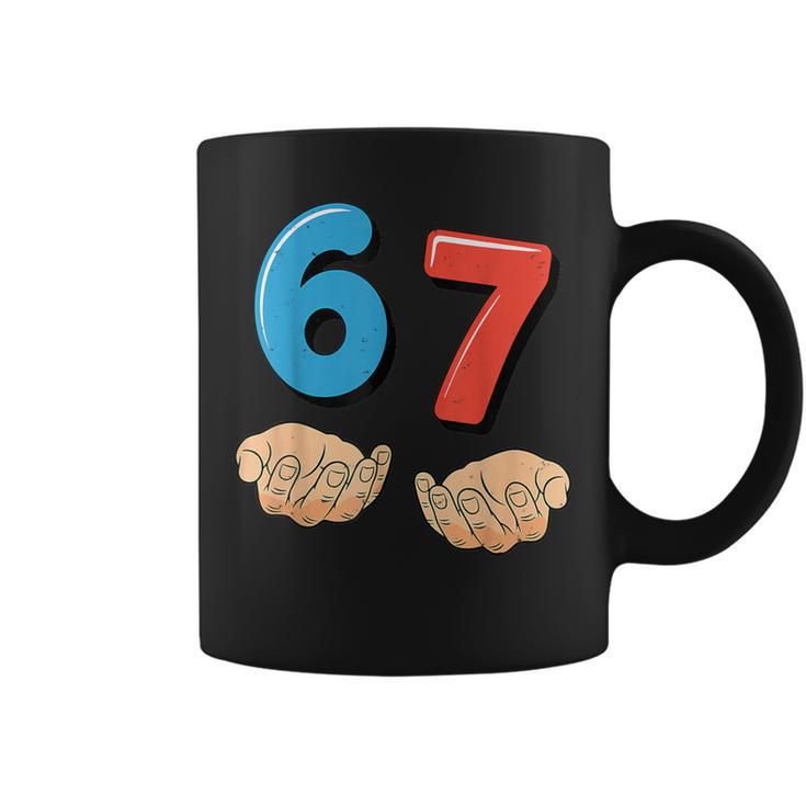 Six Seven 6 7 Meme Gen Alpha Slang 67 Hands 67 Costume Coffee Mug ...