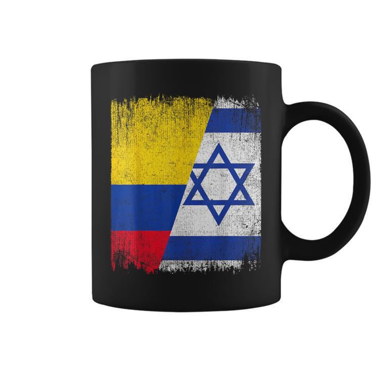 Half Colombia Israel Flag Colombian Israelis Pride Roots Coffee Mug ...