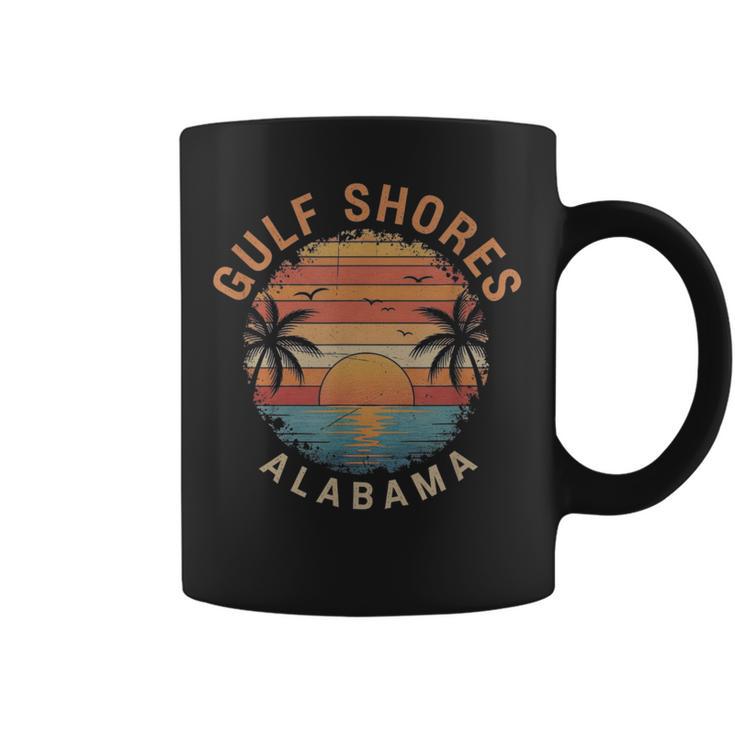 Retro Gulf Shores Alabama Drawing Coffee Mug | Mazezy
