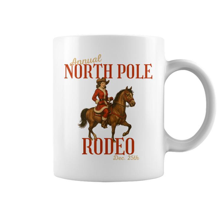Vintage North Pole Rodeo Cowboy Santa Country Christmas Coffee Mug | Mazezy