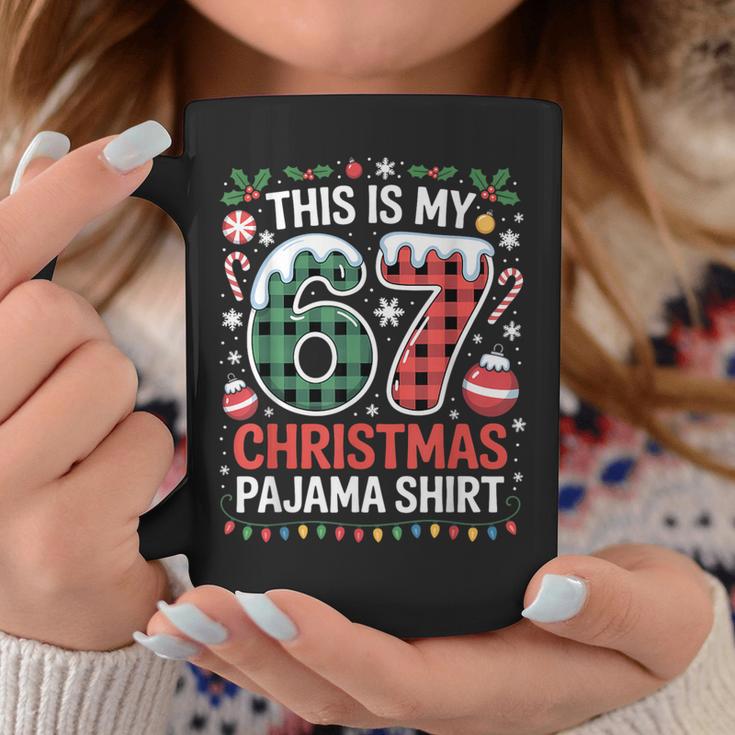 This Is My 67 Christmas Pajama Humor Six Seven Brainrot Meme Coffee Mug ...