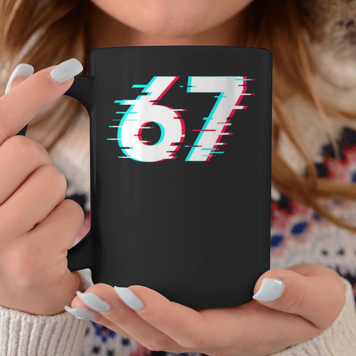 67 Meme Glitch Six Seven Distorted RGB Optical Illusion Coffee Mug | Mazezy