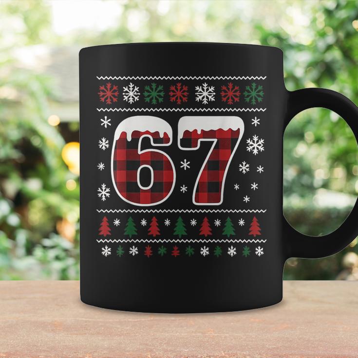 67 Christmas Six Seven Meme Brainrot Plaid Coffee Mug - Thegiftio UK