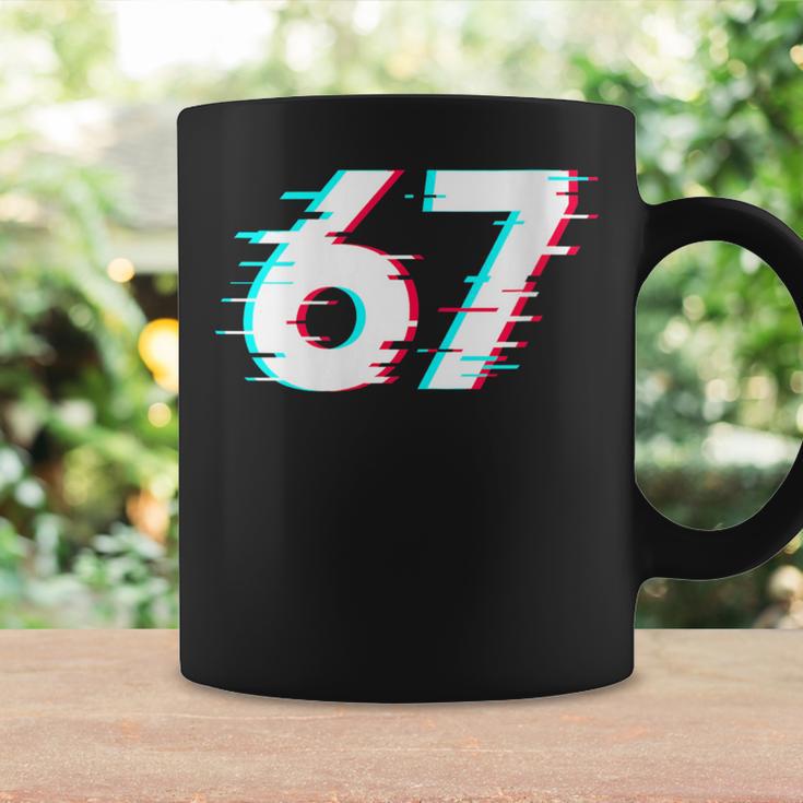 67 Meme Glitch Six Seven Distorted RGB Optical Illusion Coffee Mug | Mazezy