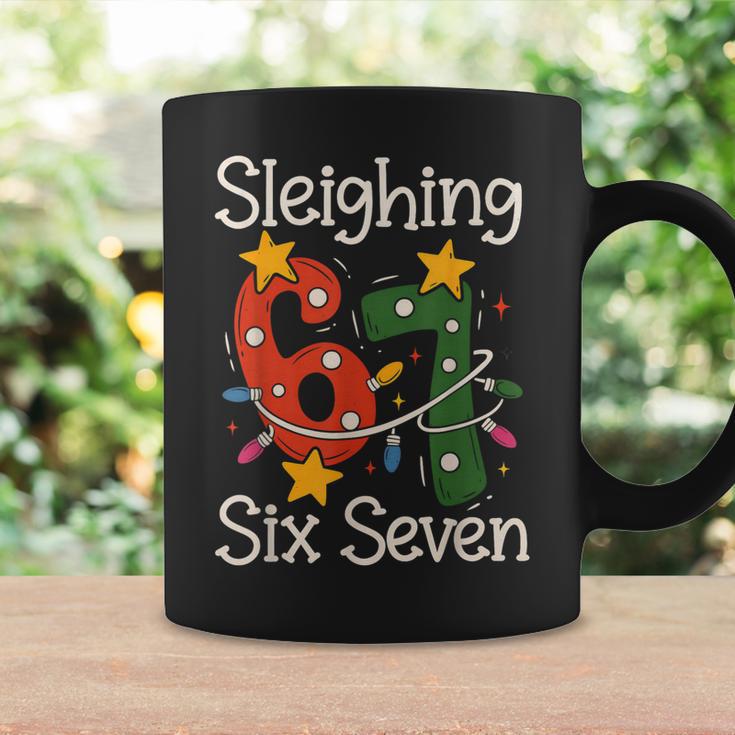 Sleighing Six Seven 67 Meme Christmas Gen Z Alpha Slang Coffee Mug | Mazezy