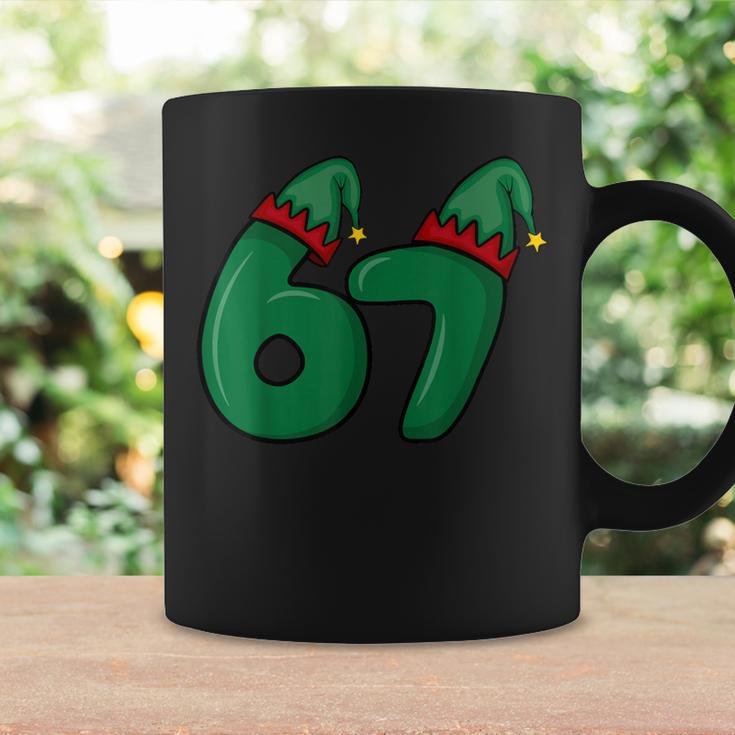 Viral 67 Christmas Elf Hat 6 7 Trend Meme Six Seven Elves Coffee Mug ...