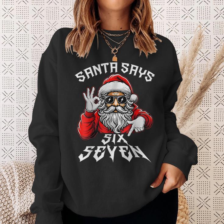 Christmas Santa 6 7 Six Seven Gen Z Alpha Meme Slang Xmas Sweatshirt ...