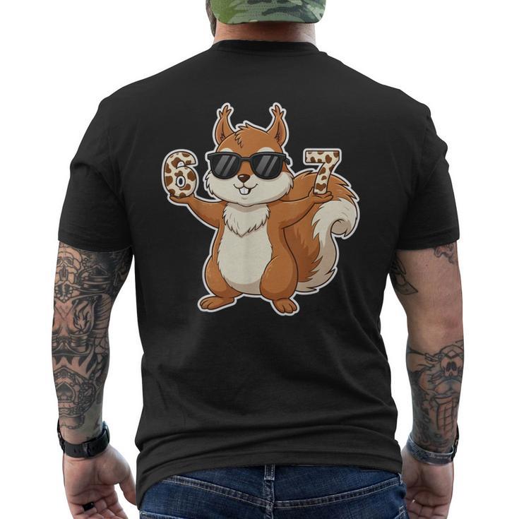 67 Squirrel Sunglasses Gen Alpha Slang Six Seven Meme Men's Back Print ...