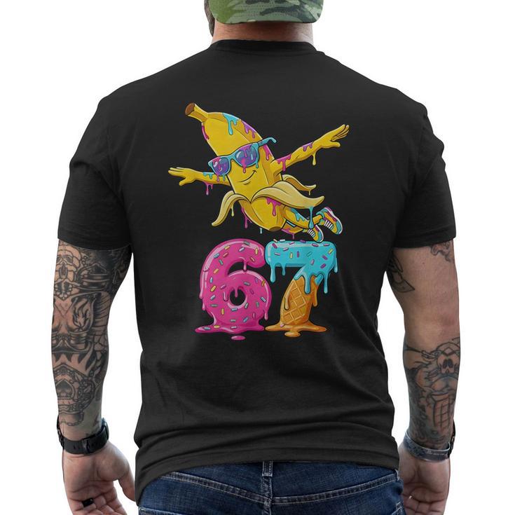 Banana Flying 67 Ice Cream Drip Six Seven Meme Men's Back Print T-Shirt ...