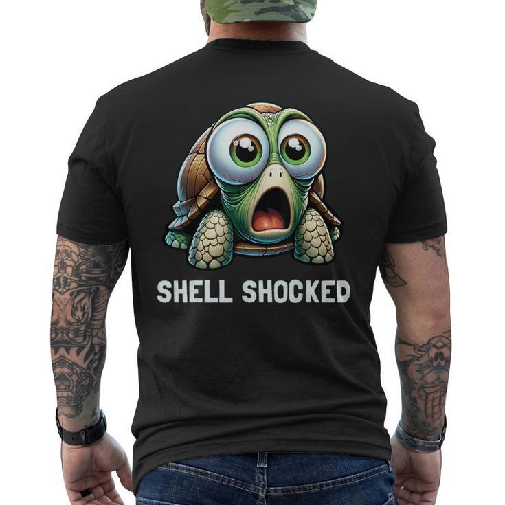 Turtle Pun Shell Shocked Turtle Lover Graphic Men's T-shirt Back Print ...