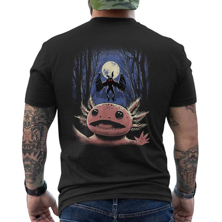 Scared Axolotl Selfie Axolotl With Mothman Monster Cryptid Men's T ...