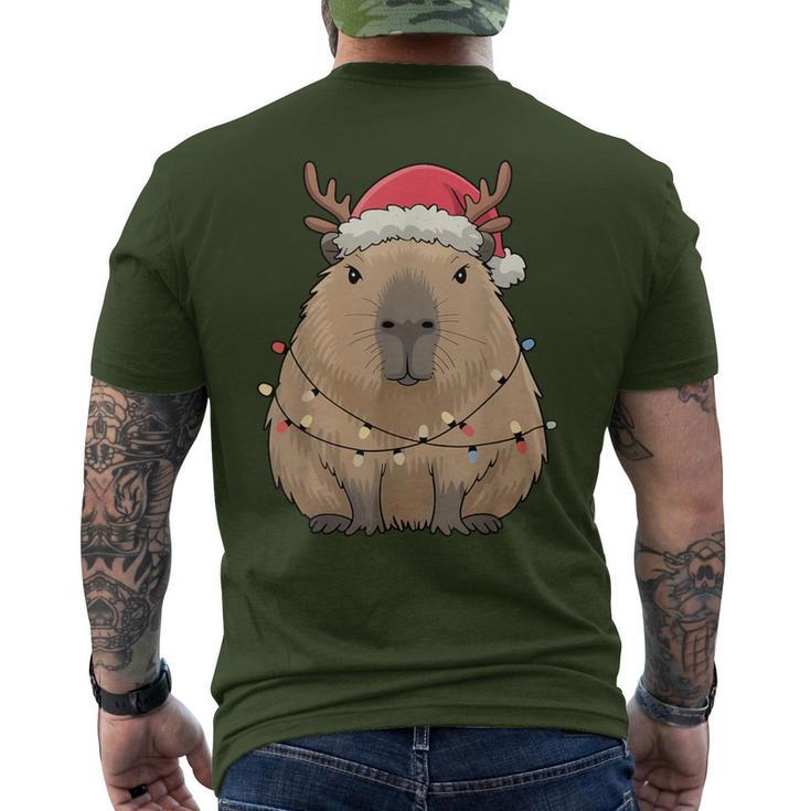 Christmas Lights Capybara Reindeer Cute Capybara Santa Xmas Men's T ...