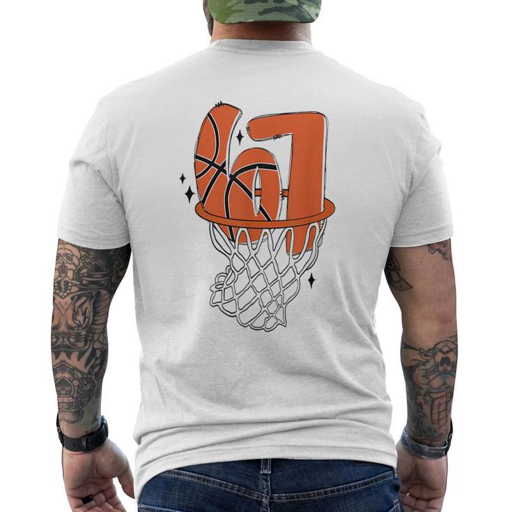 67 Basketball Six Seven 6 7 Meme 67 Basketball Men's Back Print T-Shirt ...