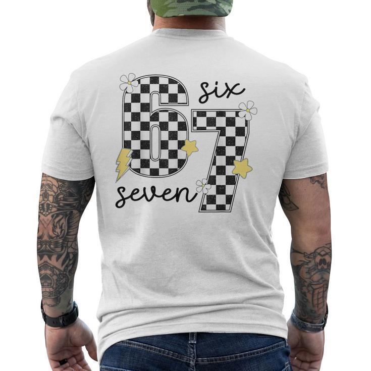 67 Six Seven Meme Slang 6-7 Checkered Number 6 7 Men's Back Print T ...