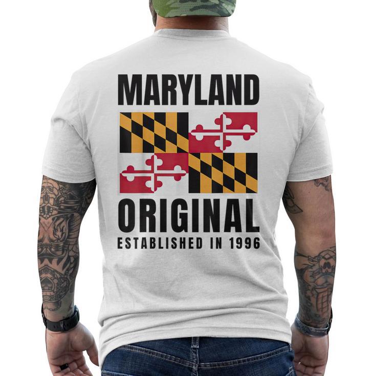 Maryland Original 1996 Md State Flag Men's Back Print T-Shirt | Mazezy