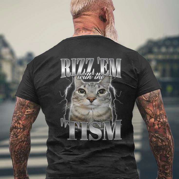 Autism Rizz Em With The Tism Meme Autistic Silly Cat Men's T-shirt Back ...