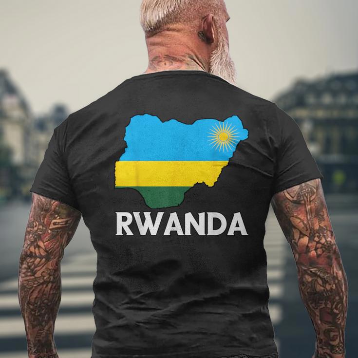 Rwandan Flag Rwandan Roots Rwandan Pride Map Rwanda Men's Back Print T ...