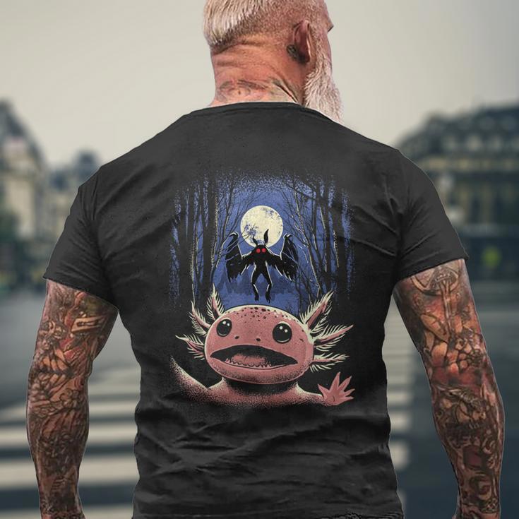 Scared Axolotl Selfie Axolotl With Mothman Monster Cryptid Men's T ...