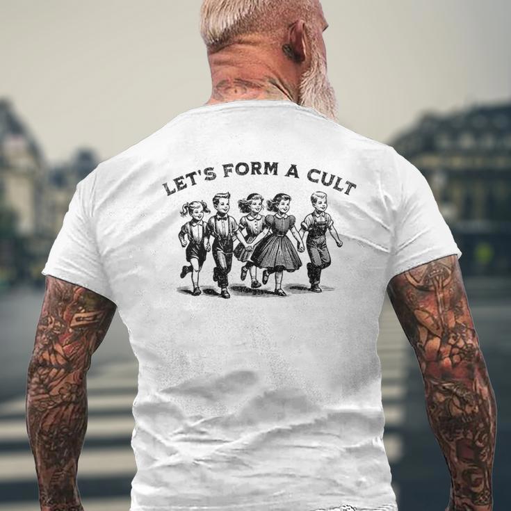 Let's Form A Cult Retro Dark Humor Satire Men's T-shirt Back Print ...
