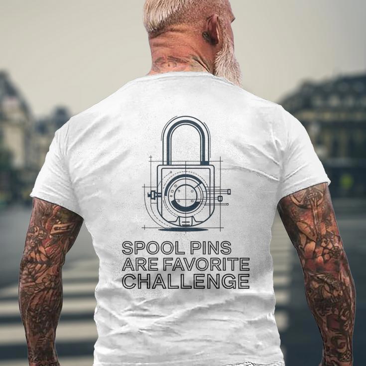 Spool Pins Challenge Enthusiast Lock Picking Expert Men's Back Print T ...