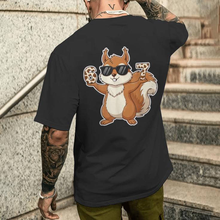 67 Squirrel Sunglasses Gen Alpha Slang Six Seven Meme Men's Back Print ...