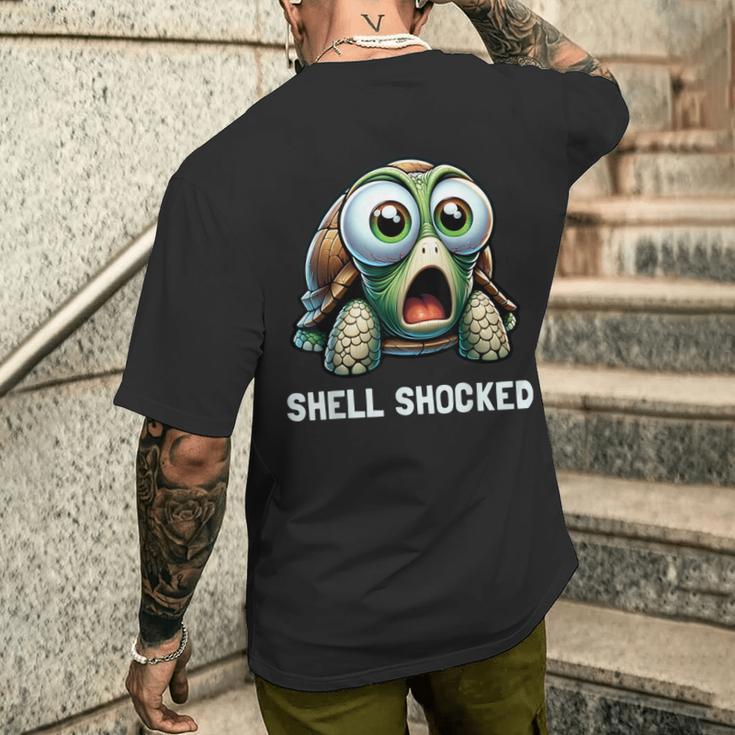 Turtle Pun Shell Shocked Turtle Lover Graphic Men's T-shirt Back Print ...