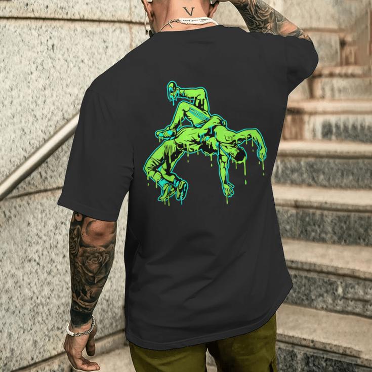 Wrestle Dripping Wrestler Men Boys Wrestling Drip Men's Back Print T ...
