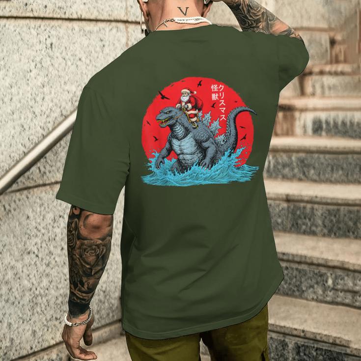 Christmas Santa Riding Japanese Monster Kaiju Santazilla Men's T-shirt ...