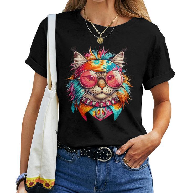 Gato Psicodélico De La Paz Colorido Hippie Retroibras Groovy Camiseta ...