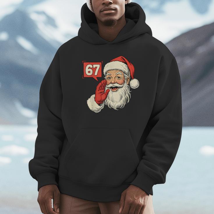 67 Meme Six Seven Santa Christmas Gen Z Alpha Meme Hoodie - Monsterry
