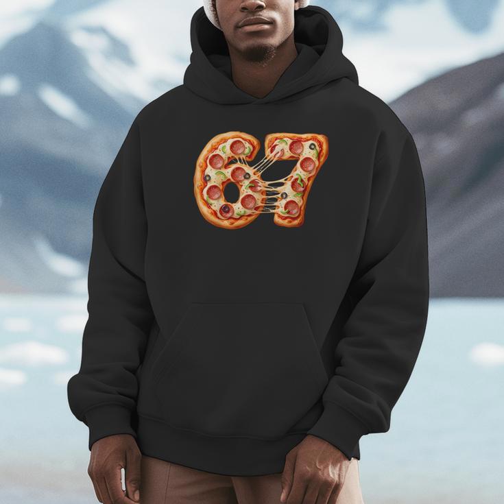 67 Six Seven Pizza Brainrot Viral Meme Christmas Hoodie - Monsterry AU