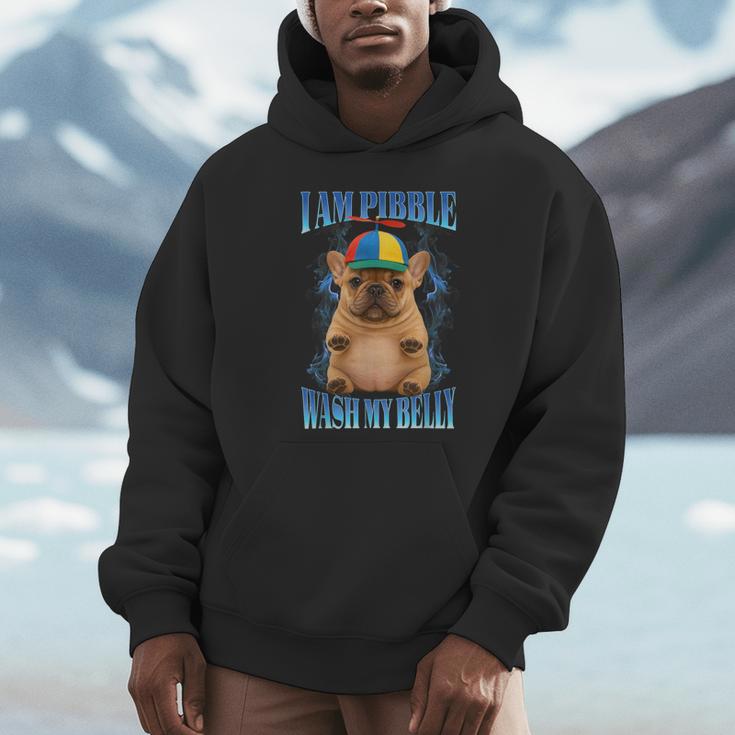 I Am Pibble Wash My Belly Pit Bull Dog Meme Hoodie - Monsterry CA