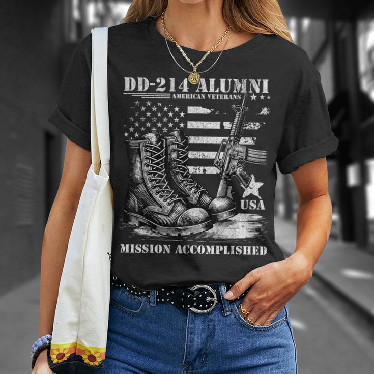 Dd 214 Alumni Usa Military Veteran American Flag Dd-214 T-Shirt | Mazezy