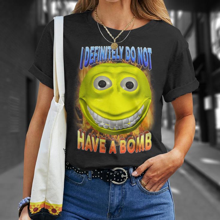 I Definitely Do Not Have A Bomb Brainrot Unhinged Meme T-Shirt - Monsterry