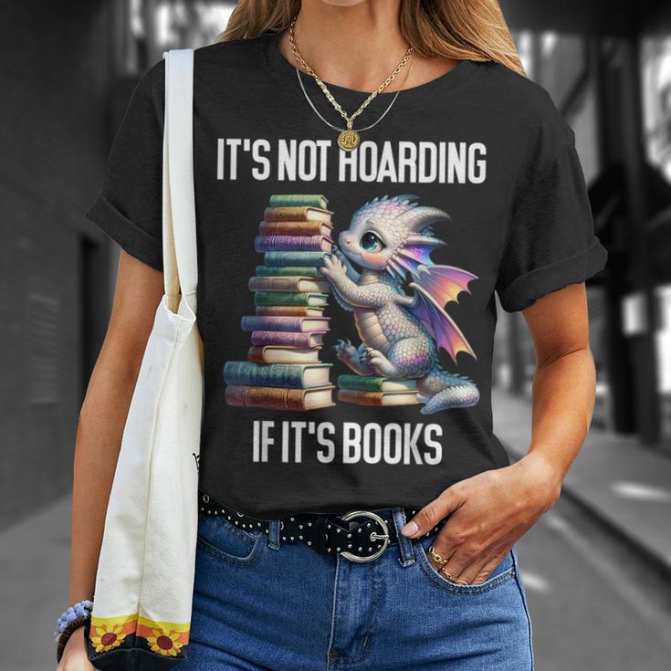 It's Not Hoarding If It's Books Dragon Reading Book T-Shirt | Mazezy