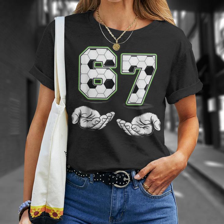 Soccer 67 Six Seven Gen Alpha 67 Meme T-Shirt | Mazezy
