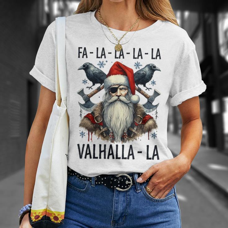 Fa La La Valhalla Odin Santa Viking Christmas Norse Nordic T-Shirt ...