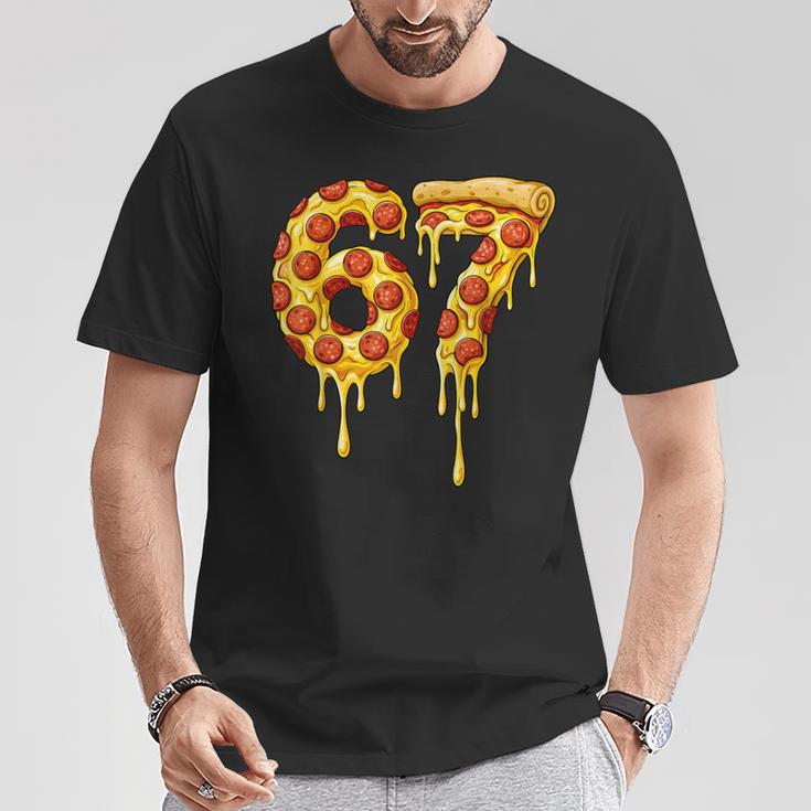 67 Pizza Drip Meme Six Seven Gen Alpha Slang Fast Food T-Shirt | Mazezy