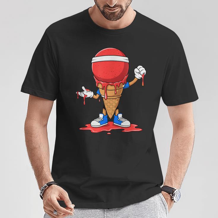 Dodgeball Ice Cream Cone Drip Graphic T-Shirt | Mazezy