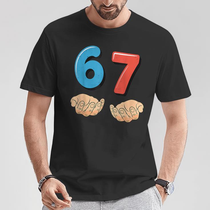 Six Seven 6 7 Meme Gen Alpha Slang 67 Hands 67 Costume T-Shirt - Monsterry
