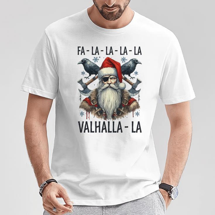 Fa La La Valhalla Odin Santa Viking Christmas Norse Nordic T-Shirt ...