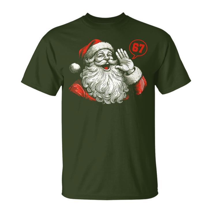 67 Christmas Vintage Santa Six Seven Meme Brainrot T-Shirt - Monsterry UK