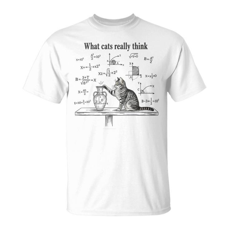 What Cats Really Think Physics Science Nerdy Cat Meme T-Shirt | Mazezy