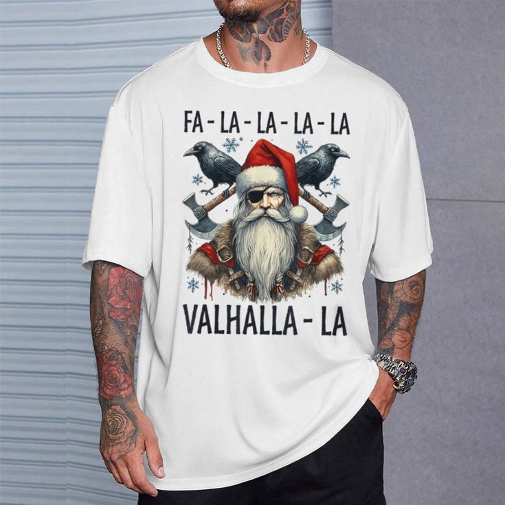 Fa La La Valhalla Odin Santa Viking Christmas Norse Nordic T-Shirt ...