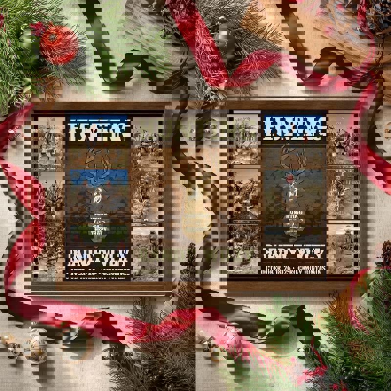 Rustic Deer Hunter Canvas - Custom Photo Keepsake for Dad & Husband ...